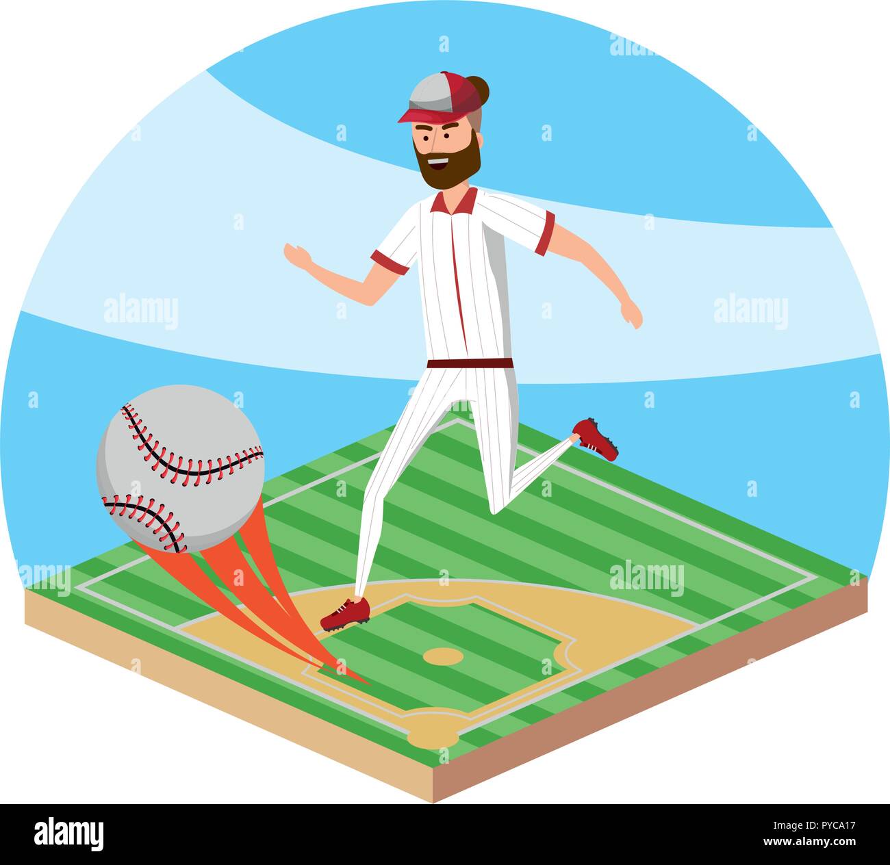 baseball player cartoon Stock Vector Image & Art - Alamy