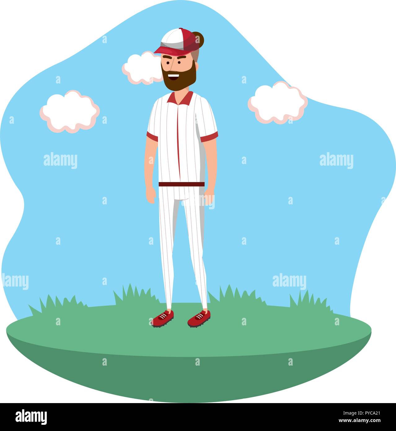 baseball player cartoon Stock Vector Image & Art - Alamy