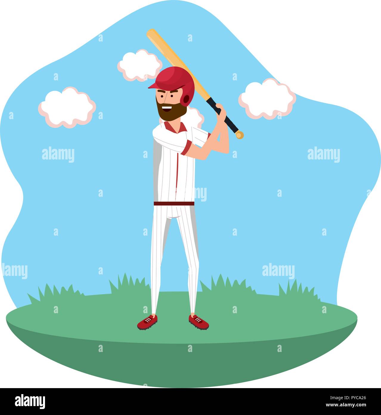 baseball player cartoon Stock Vector Image & Art - Alamy