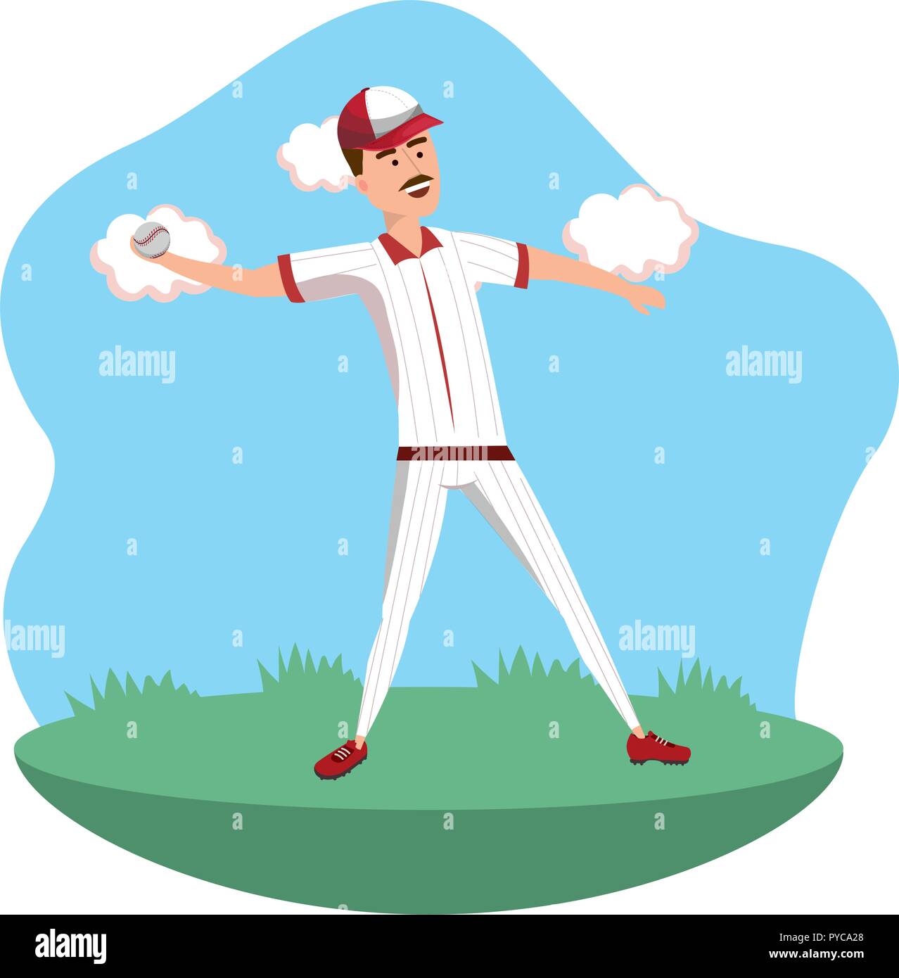 baseball player cartoon Stock Vector Image & Art - Alamy
