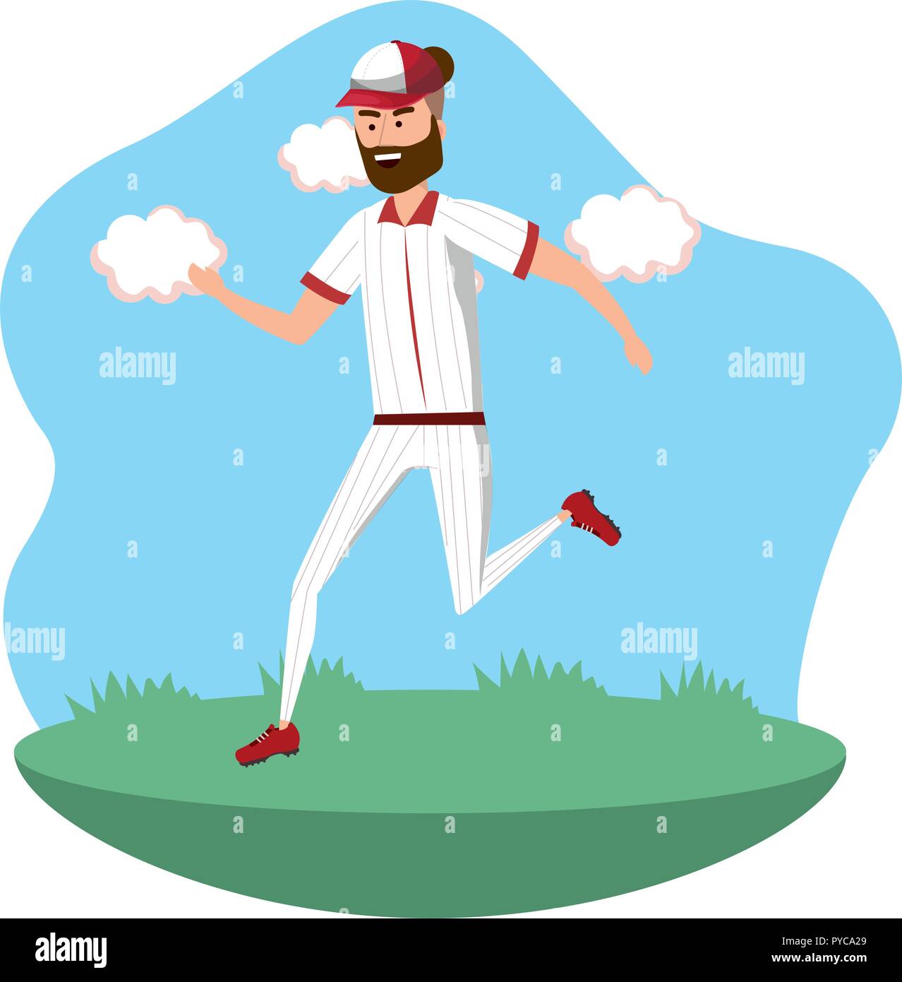 baseball player cartoon Stock Vector Image & Art - Alamy