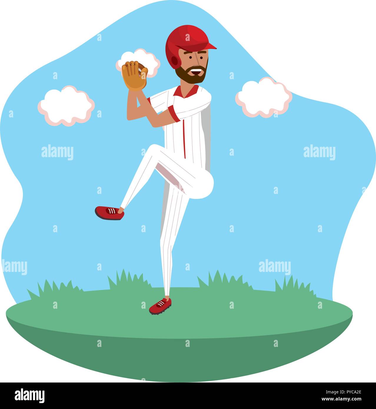 baseball player cartoon Stock Vector Image & Art - Alamy