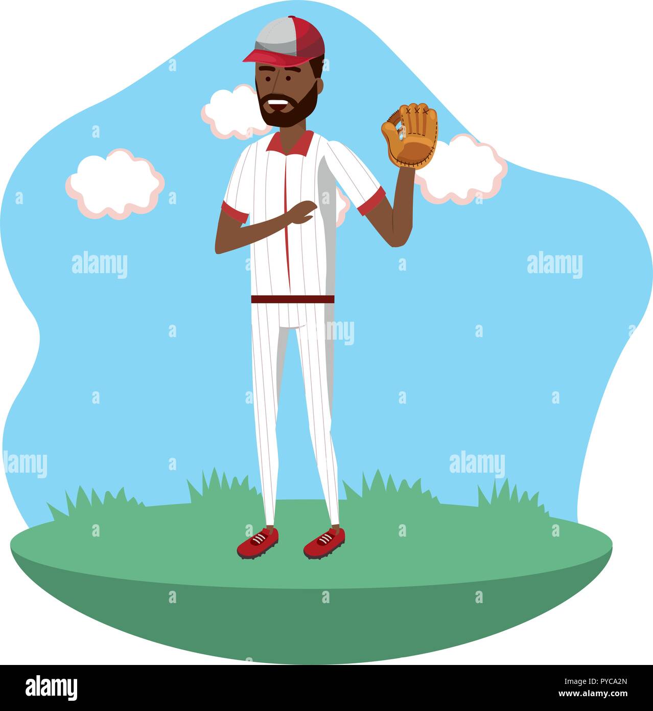 baseball player cartoon Stock Vector Image & Art - Alamy