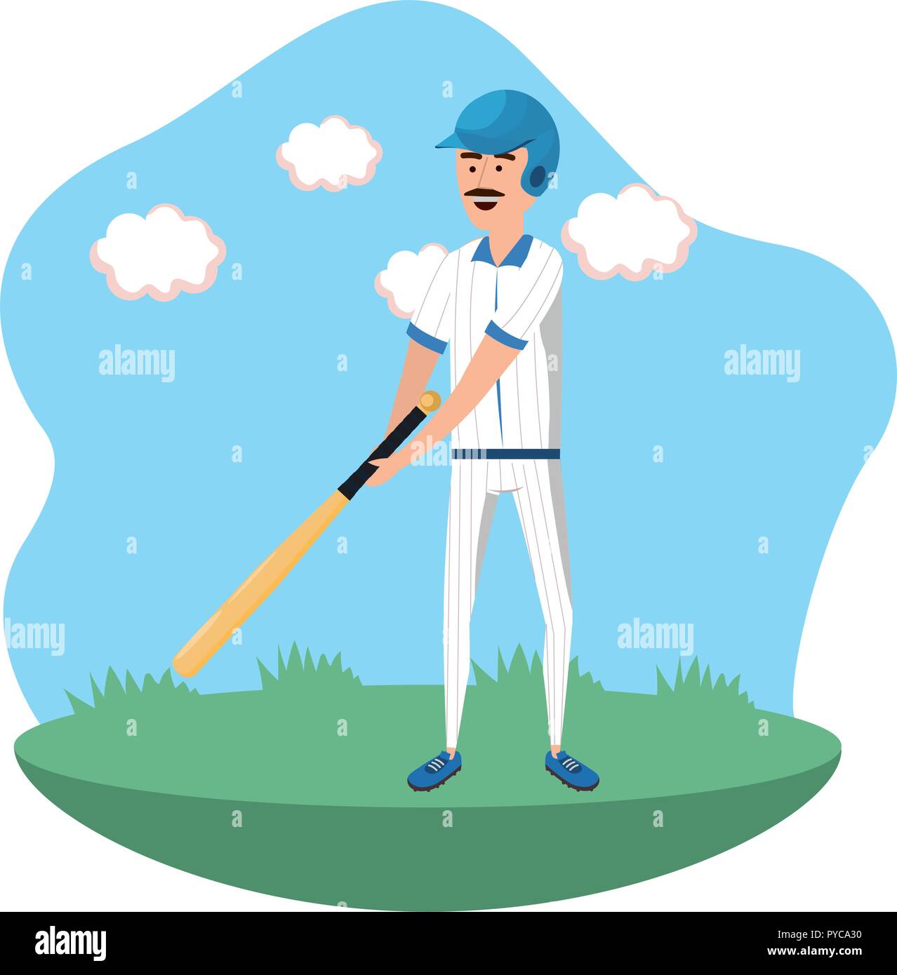 baseball player cartoon Stock Vector Image & Art - Alamy