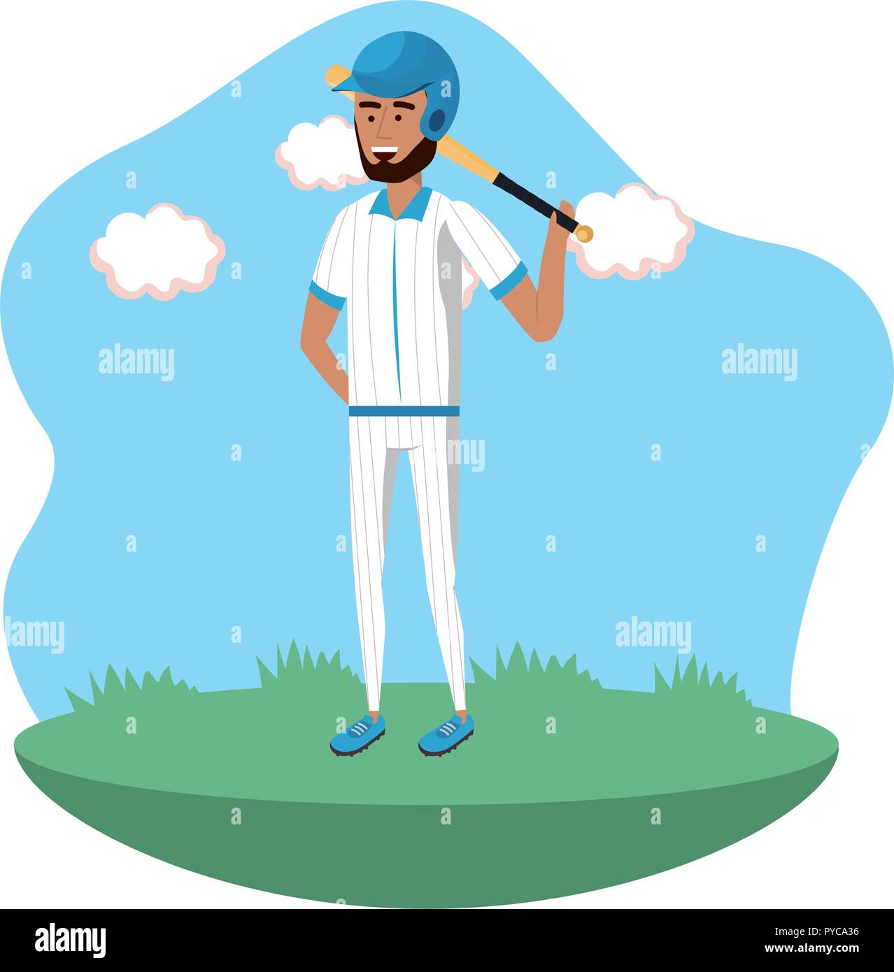 baseball player cartoon Stock Vector Image & Art - Alamy
