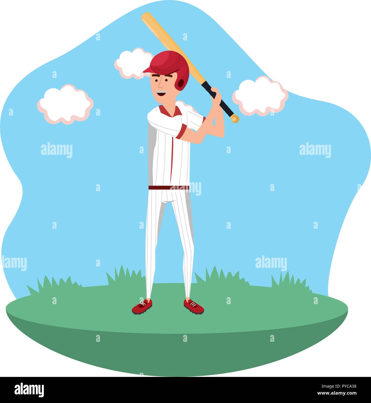baseball player cartoon Stock Vector Image & Art - Alamy