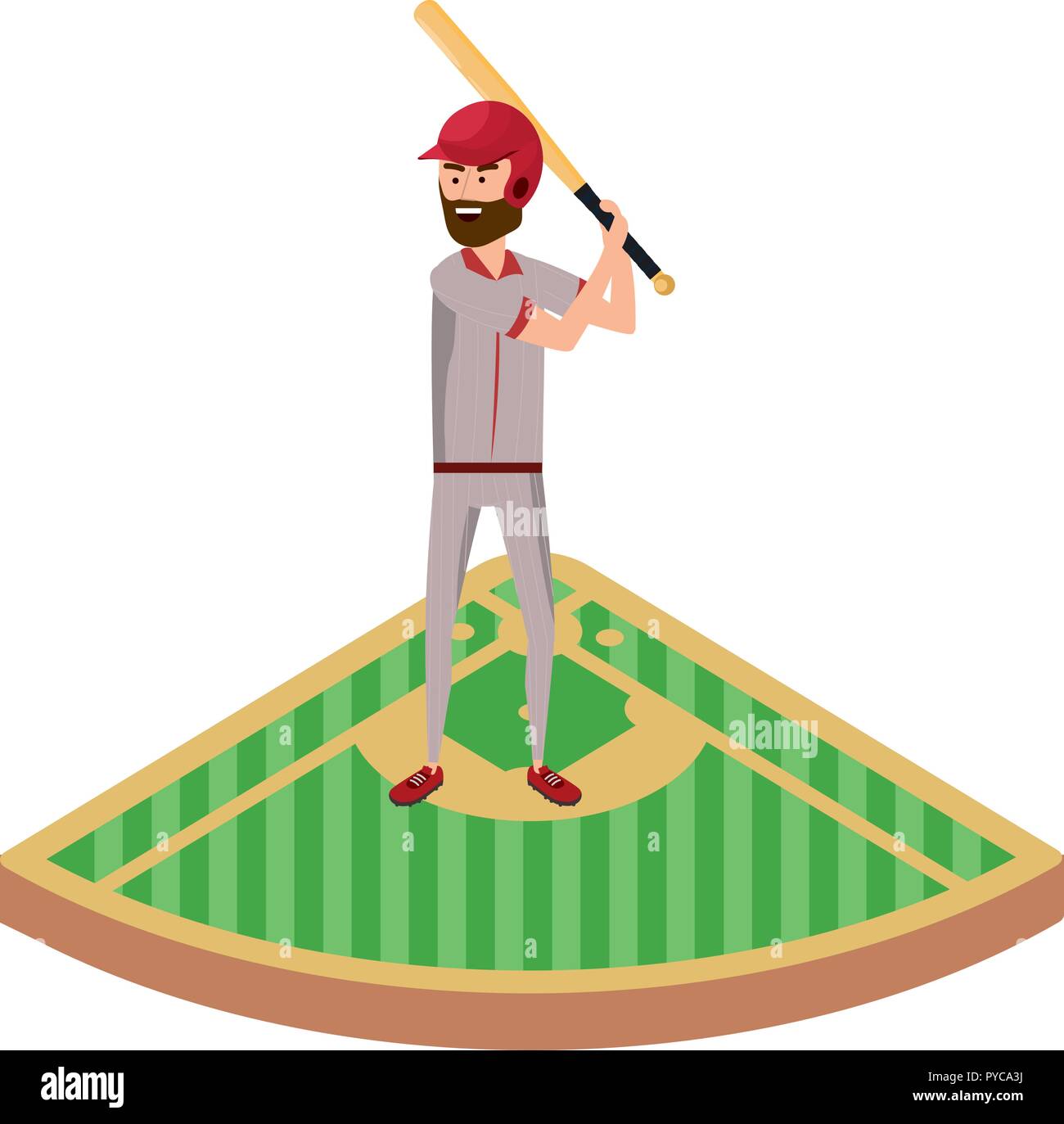 baseball player cartoon Stock Vector Image & Art - Alamy