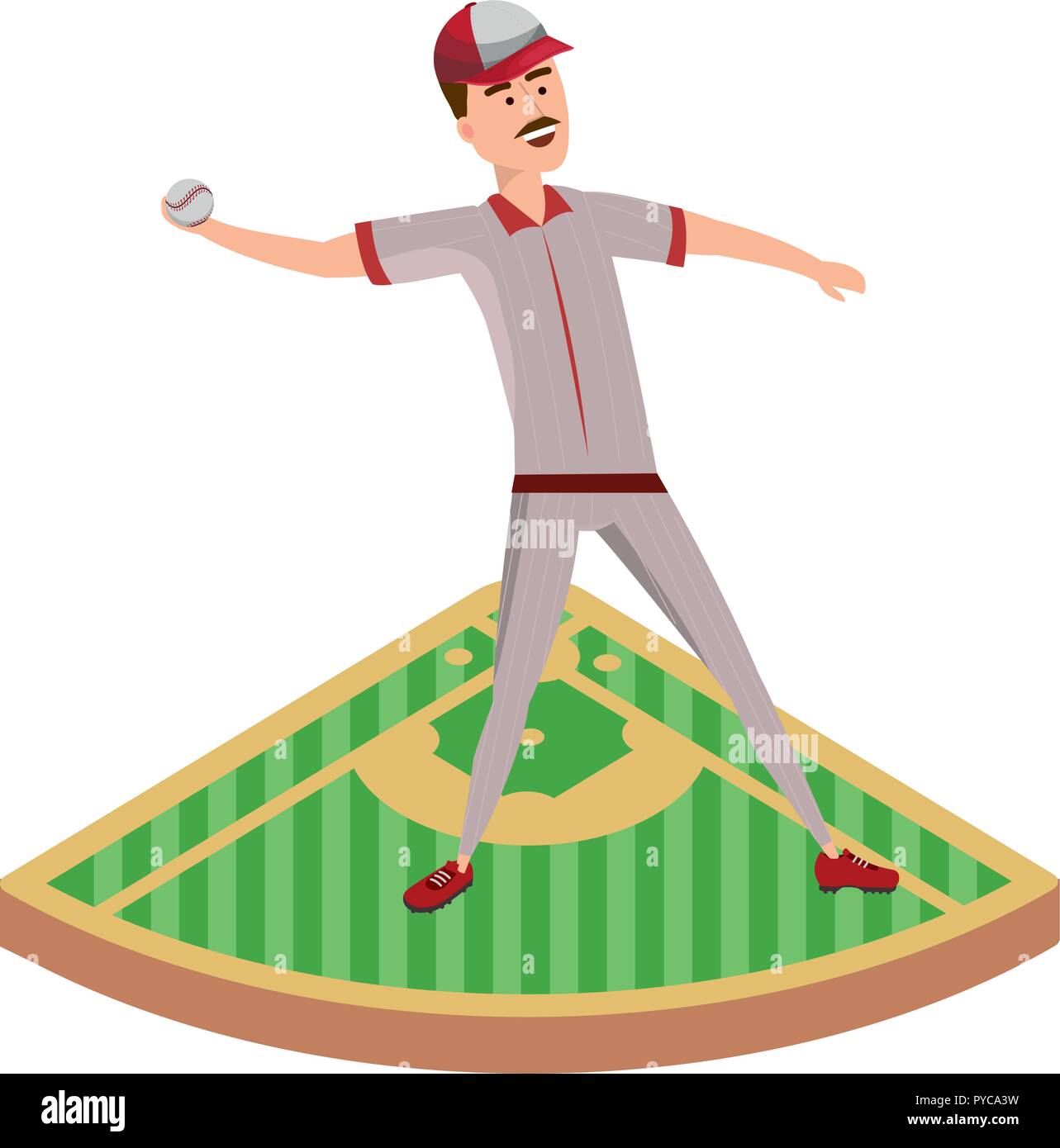 baseball player cartoon Stock Vector Image & Art - Alamy