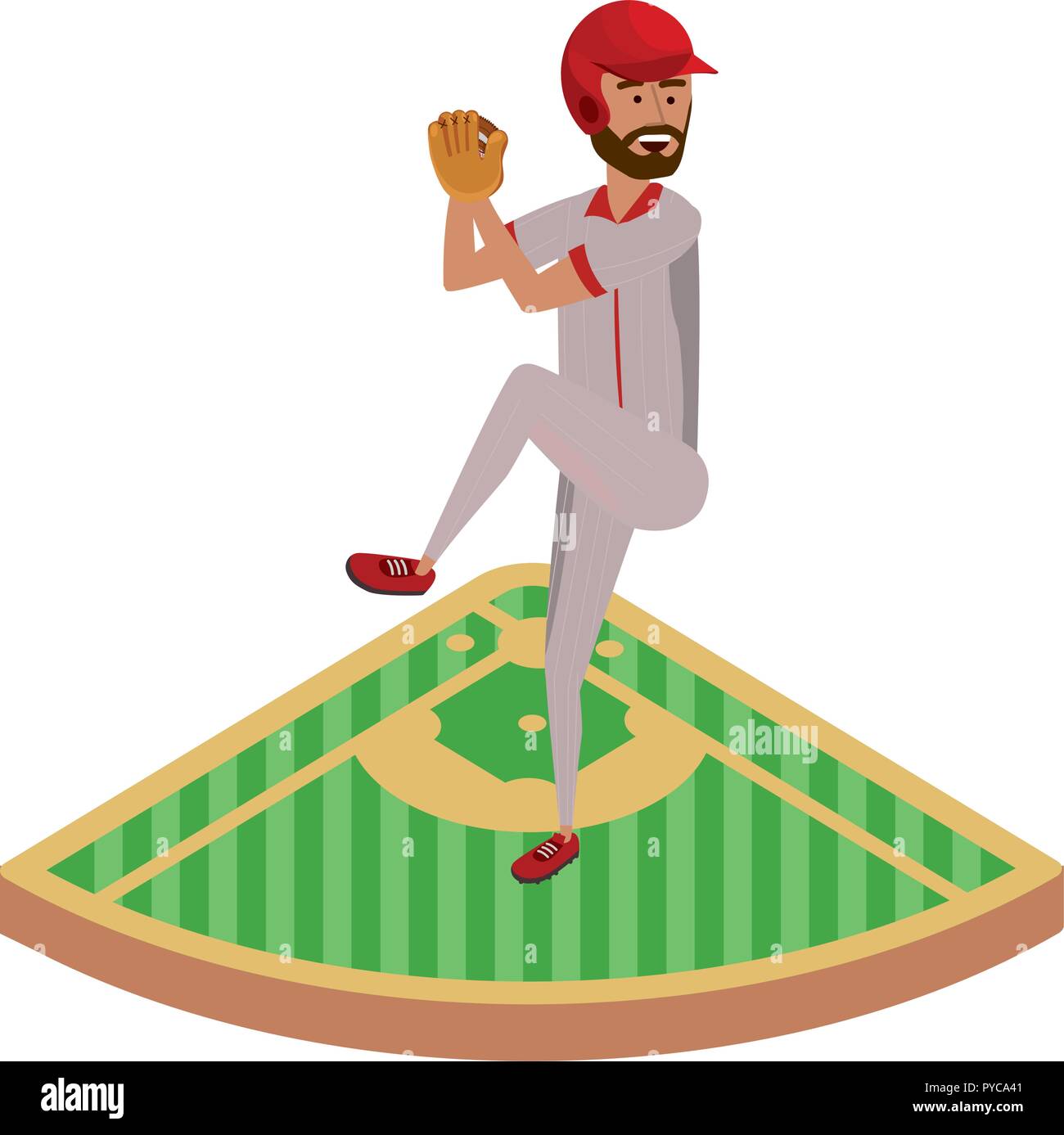 baseball player cartoon Stock Vector Image & Art - Alamy
