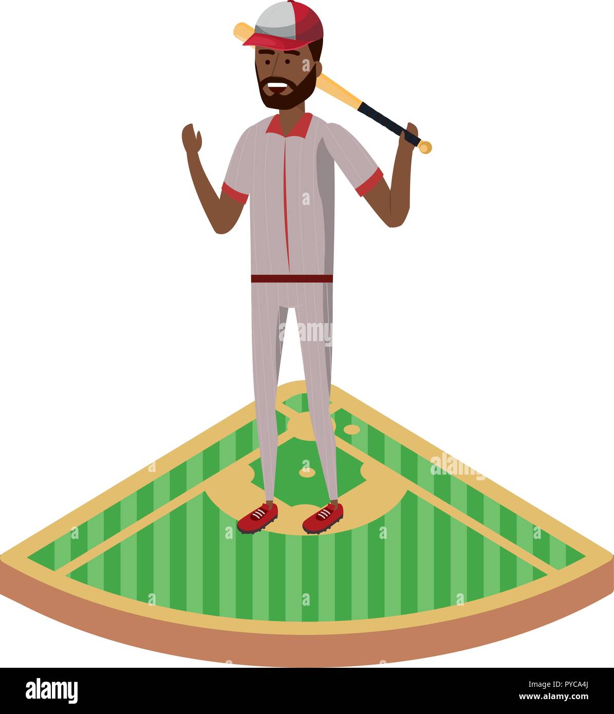 baseball player cartoon Stock Vector Image & Art - Alamy
