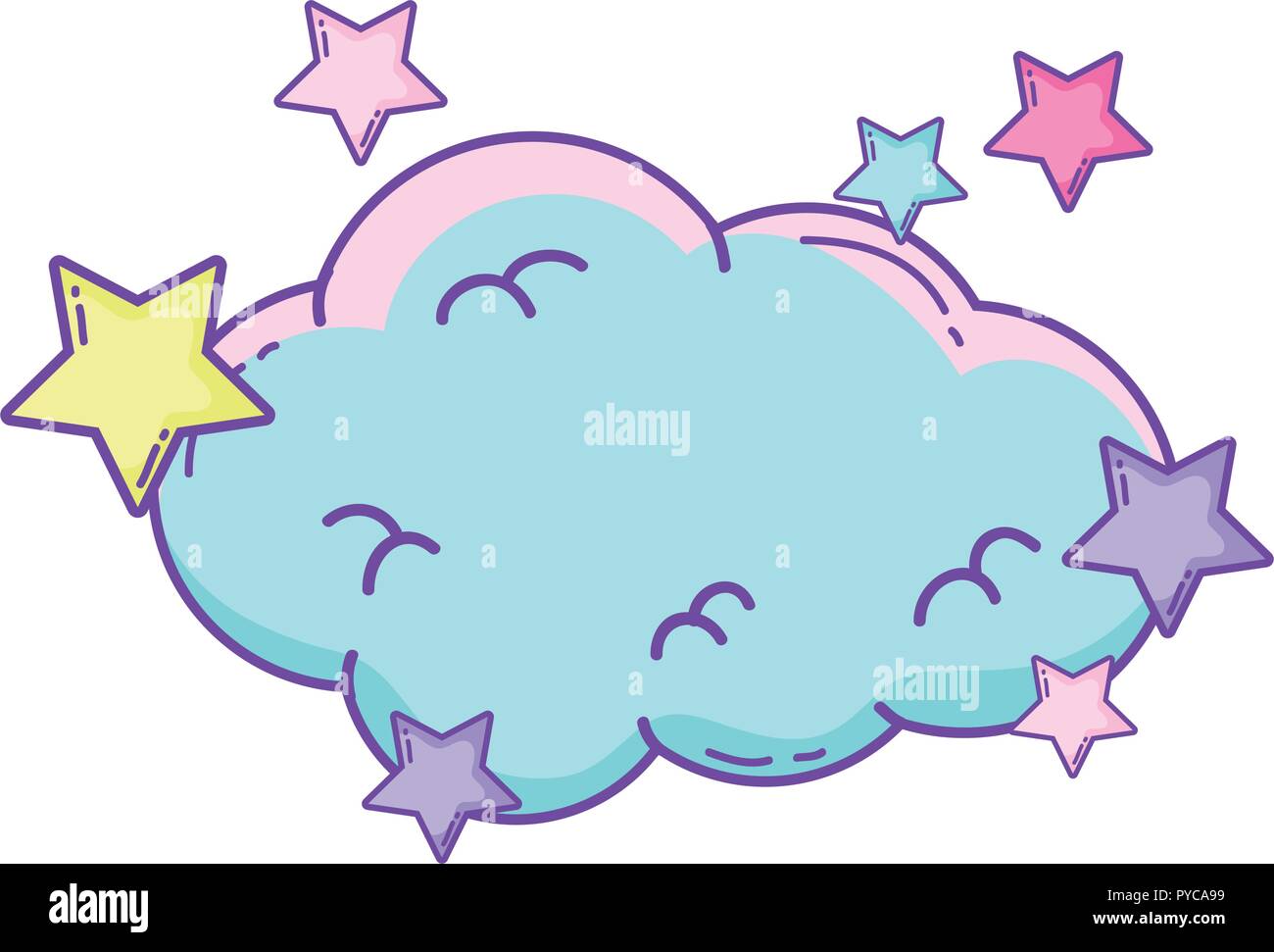Cloud with stars Stock Vector Image & Art - Alamy
