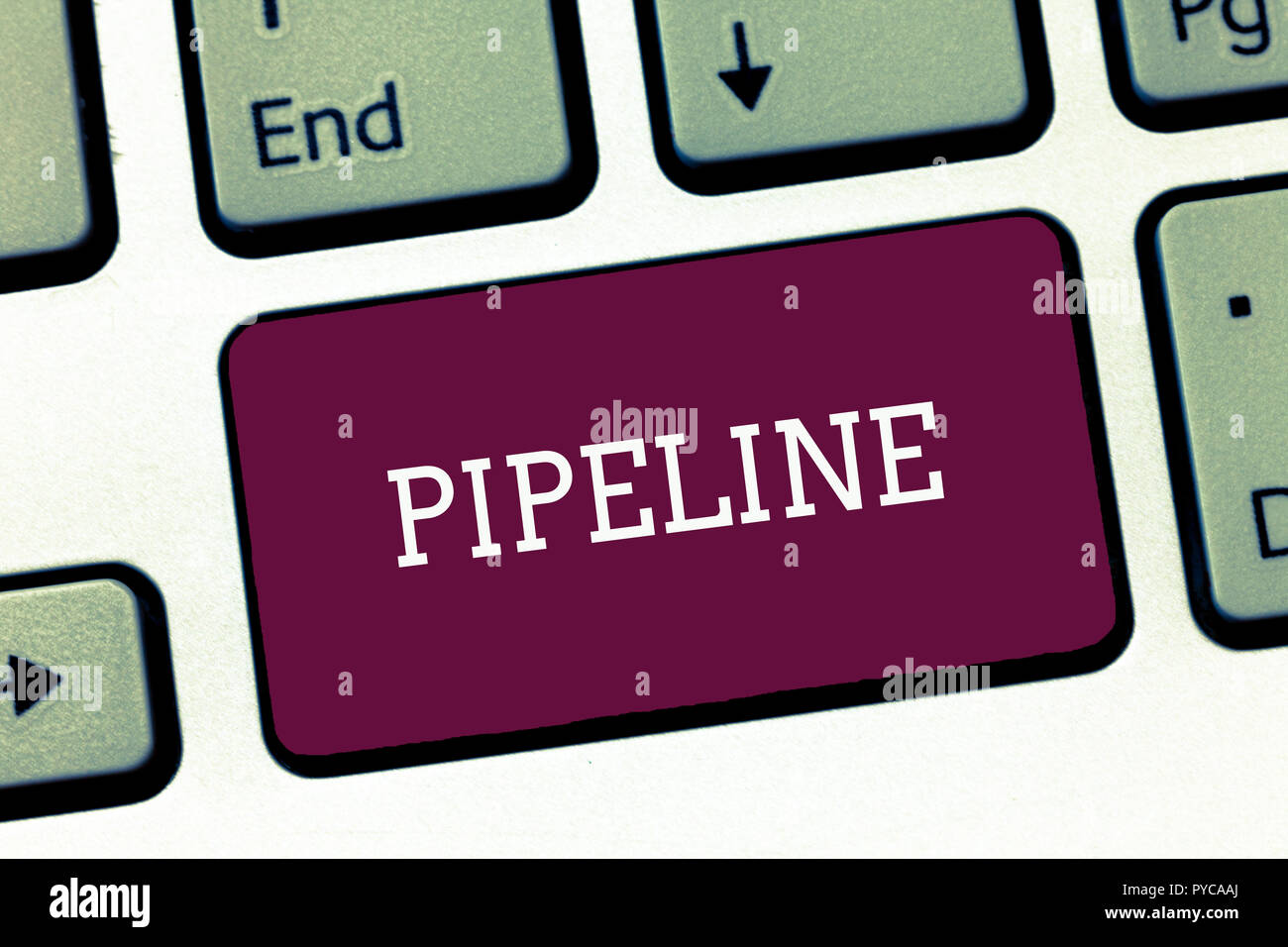 Writing note showing Pipeline. Business photo showcasing long pipe ...