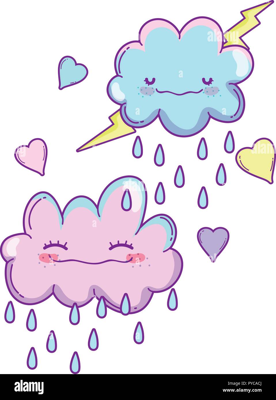 Cute clouds cartoon Stock Vector Image & Art - Alamy