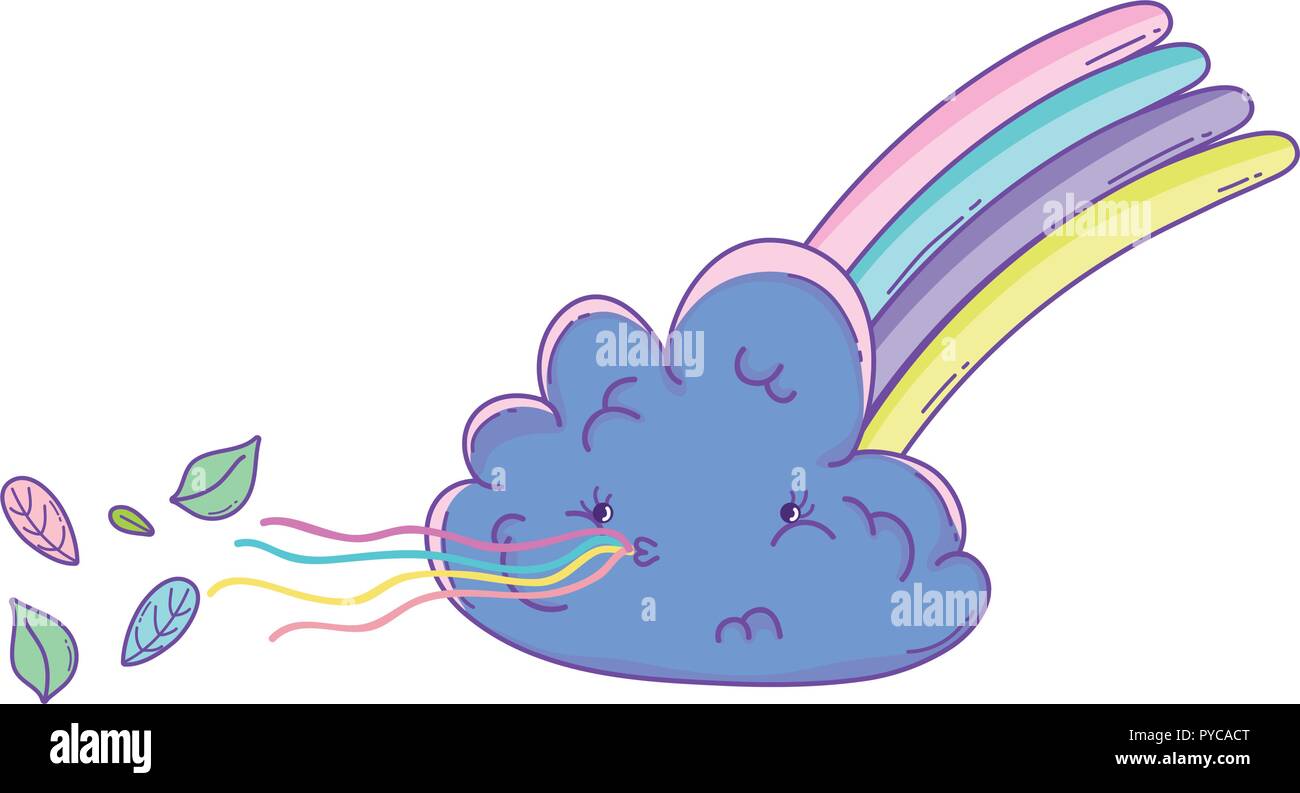 Cloud and rainbow cute cartoon Stock Vector Image & Art - Alamy