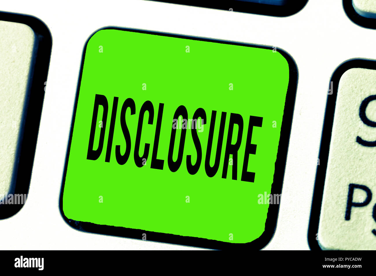 Text sign showing Disclosure. Conceptual photo The action of making New ...