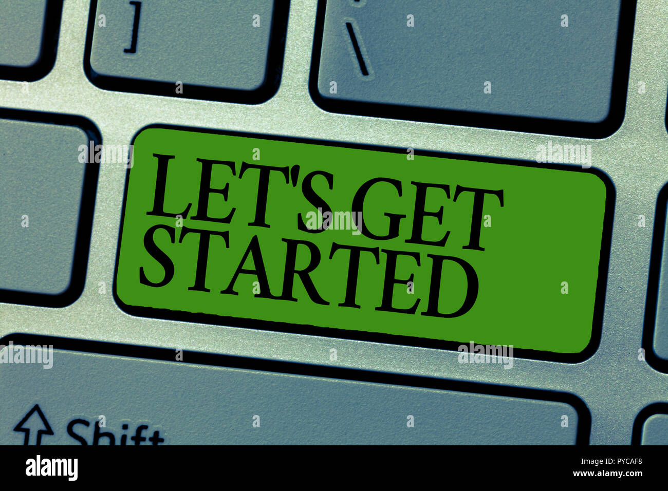Word writing text Let s is Get Started. Business concept for To begin doing or working on ...