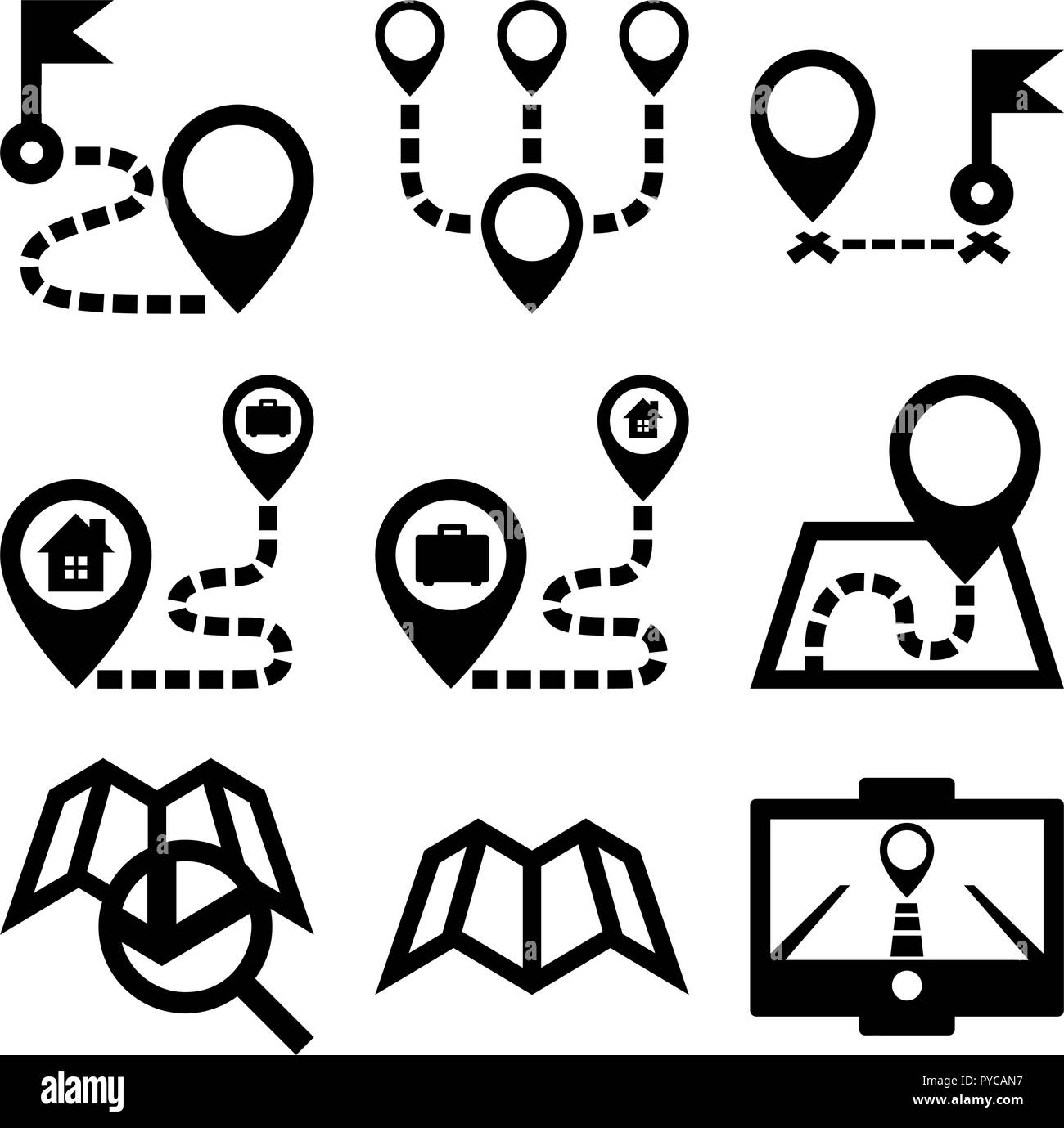 Map pins icons location Stock Vector Images - Alamy
