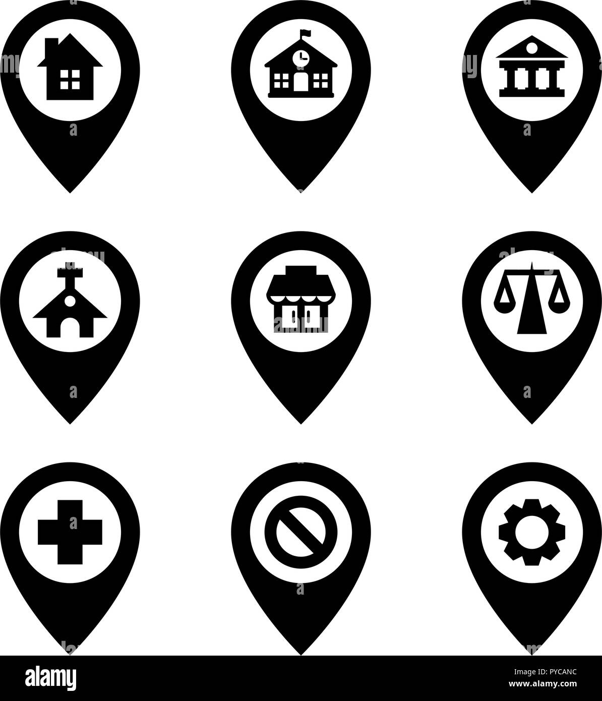 School Symbol On A Map