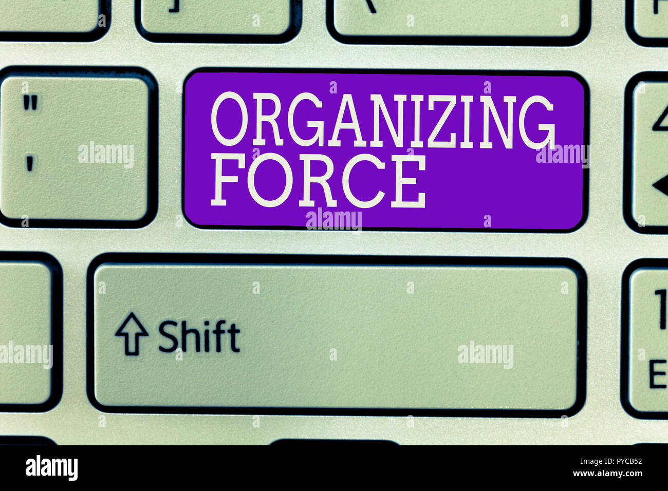 Writing note showing Organizing Force. Business photo showcasing being ...