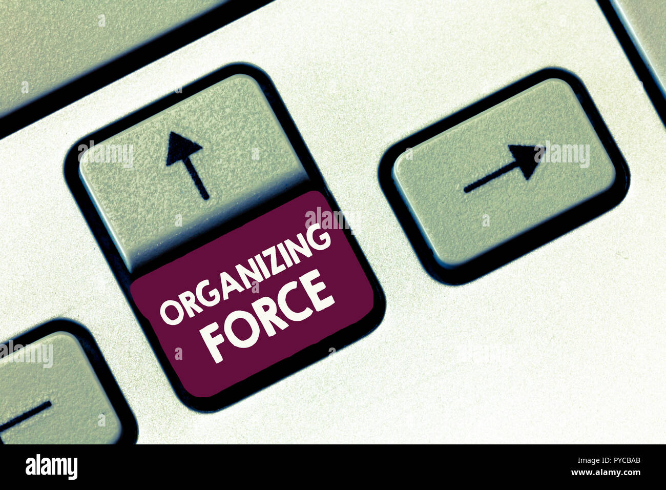 Conceptual hand writing showing Organizing Force. Business photo text ...