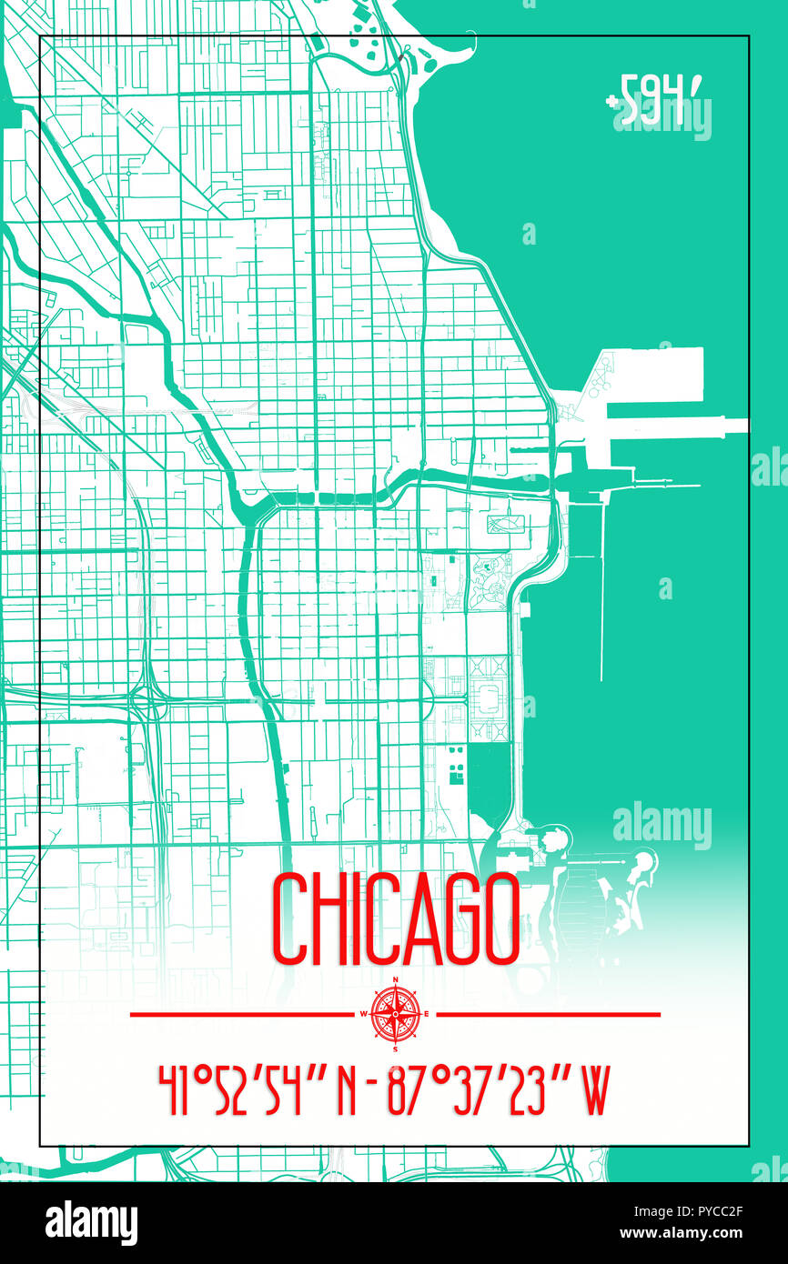 Chicago Street Map High Resolution Stock Photography and Images - Alamy