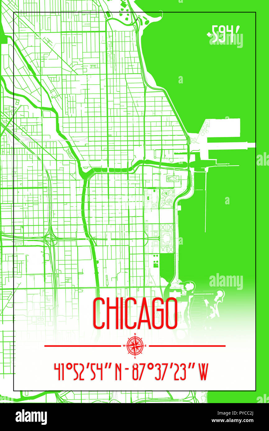 Downtown chicago topography hi-res stock photography and images - Alamy