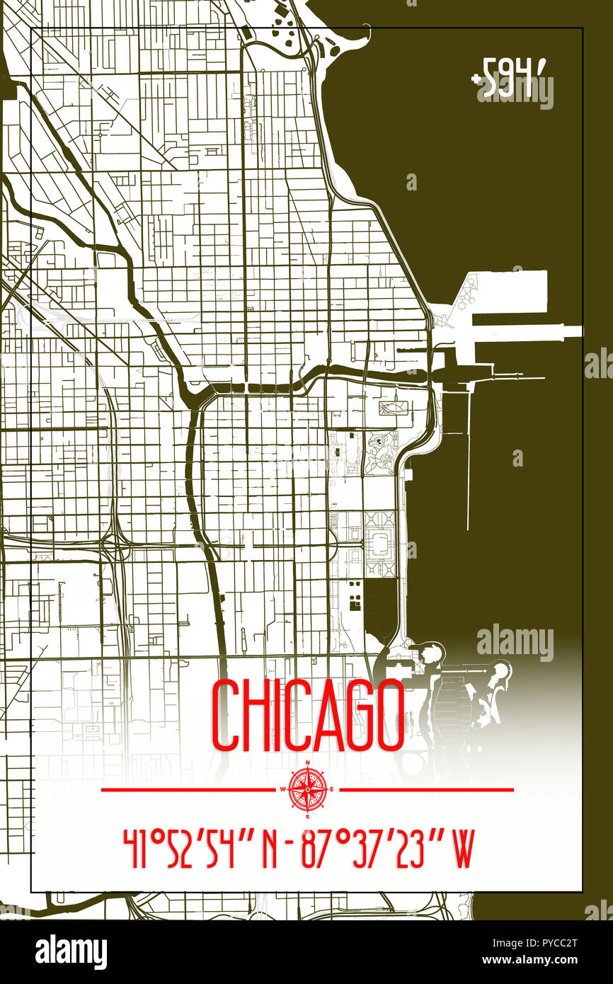 Downtown Chicago Map High Resolution Stock Photography and Images - Alamy