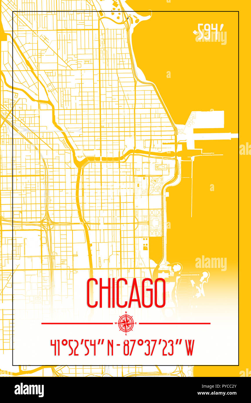 Downtown Chicago Map High Resolution Stock Photography and Images - Alamy