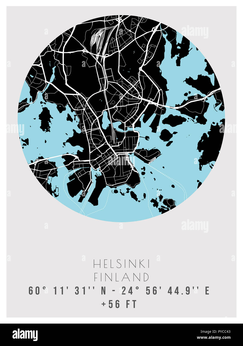 Helsinki city map Cut Out Stock Images & Pictures - Alamy
