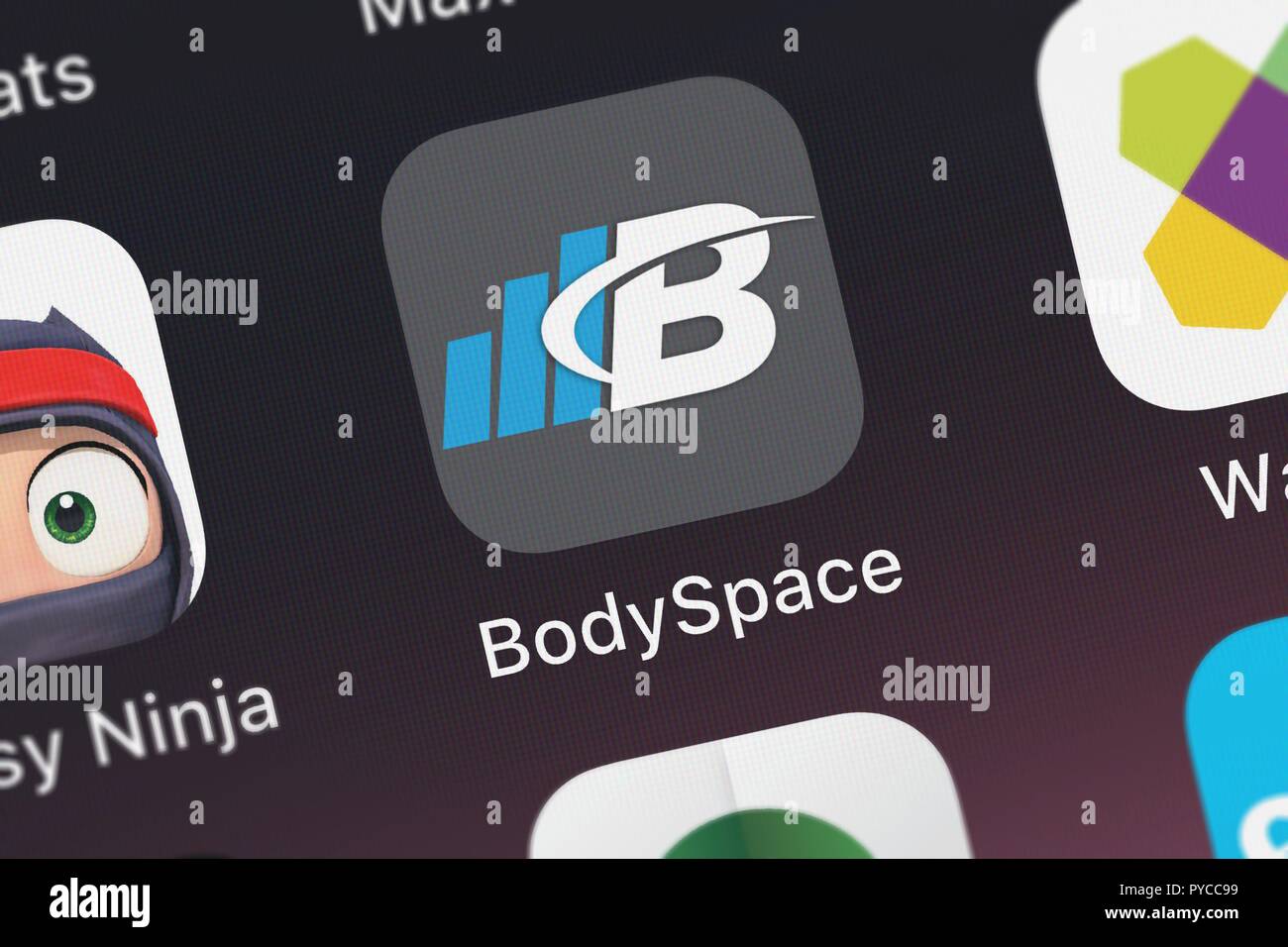 London, United Kingdom - October 26, 2018: Icon of the mobile app ...