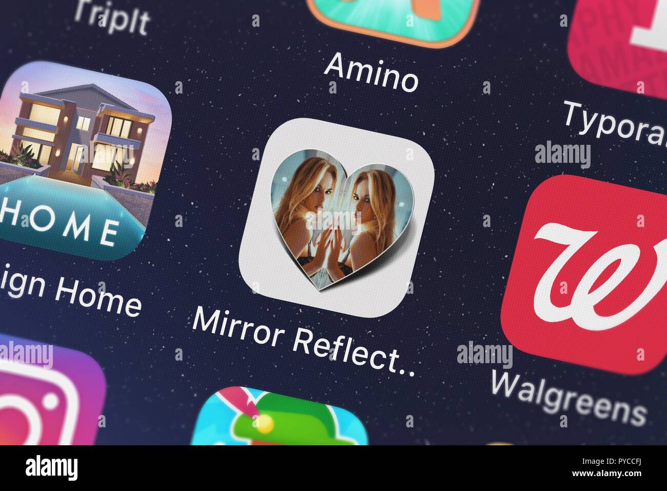 London, United Kingdom - October 26, 2018: Screenshot of the mobile app ...