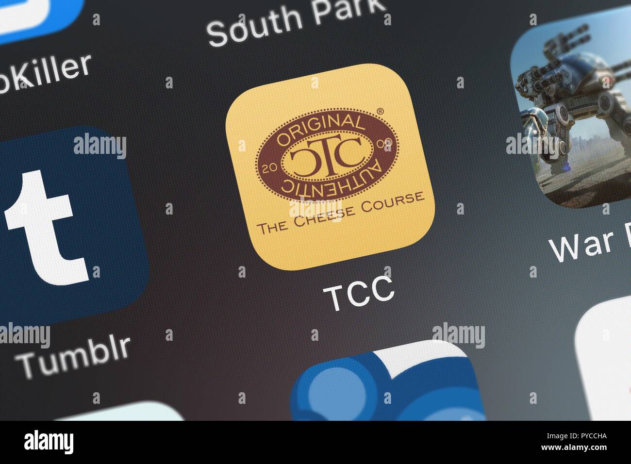London, United Kingdom - October 26, 2018: Screenshot of the mobile app ...