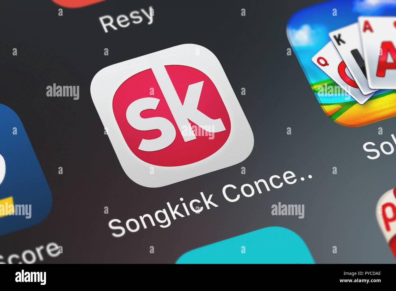 London, United Kingdom - October 26, 2018: Close-up shot of the ...