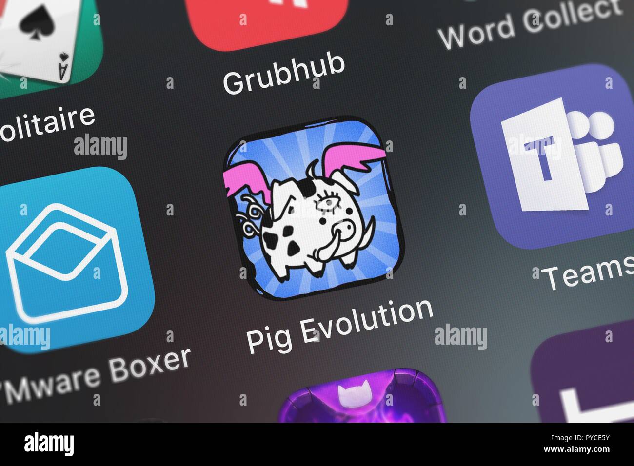 London, United Kingdom - October 26, 2018: Icon of the mobile app Pig ...