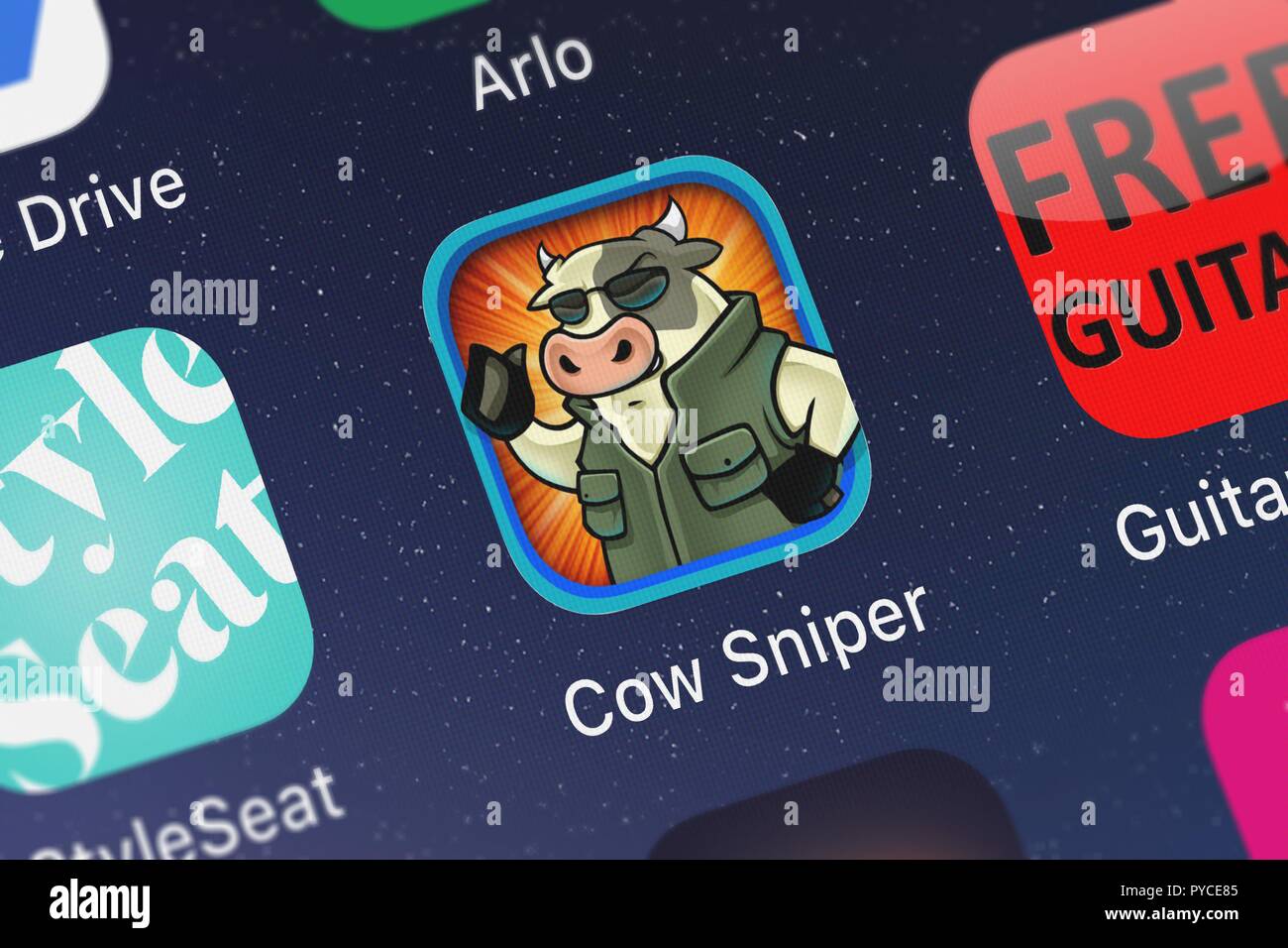 London, United Kingdom - October 26, 2018: Icon of the mobile app Cow ...