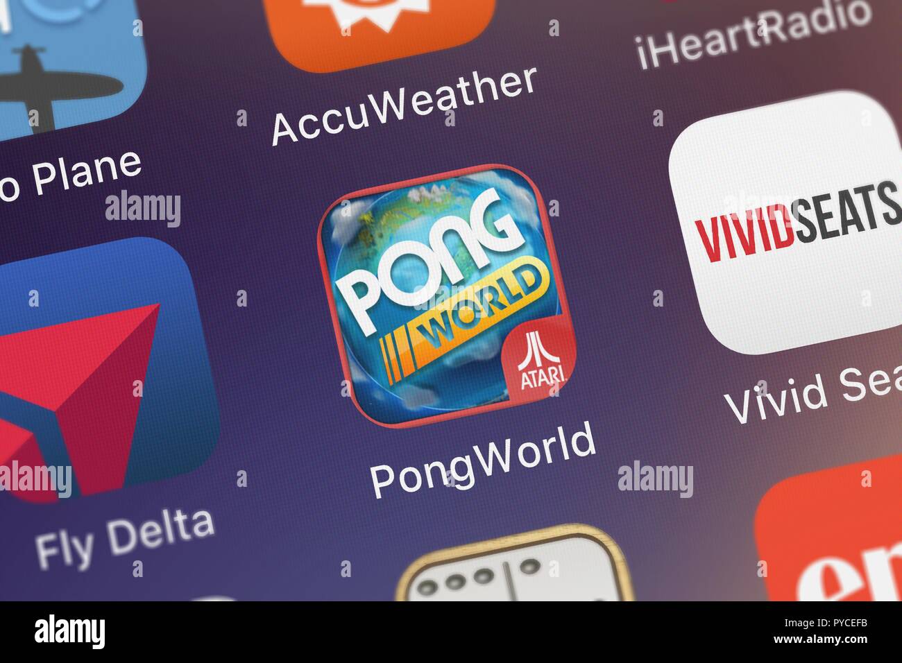 London, United Kingdom - October 26, 2018: Screenshot of Atari's mobile ...