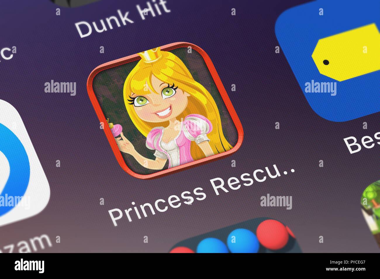 London, United Kingdom - October 26, 2018: The Princess Rescue mobile ...