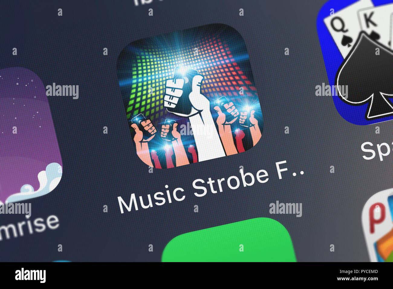 London, United Kingdom - October 26, 2018: Close-up shot of the Music ...