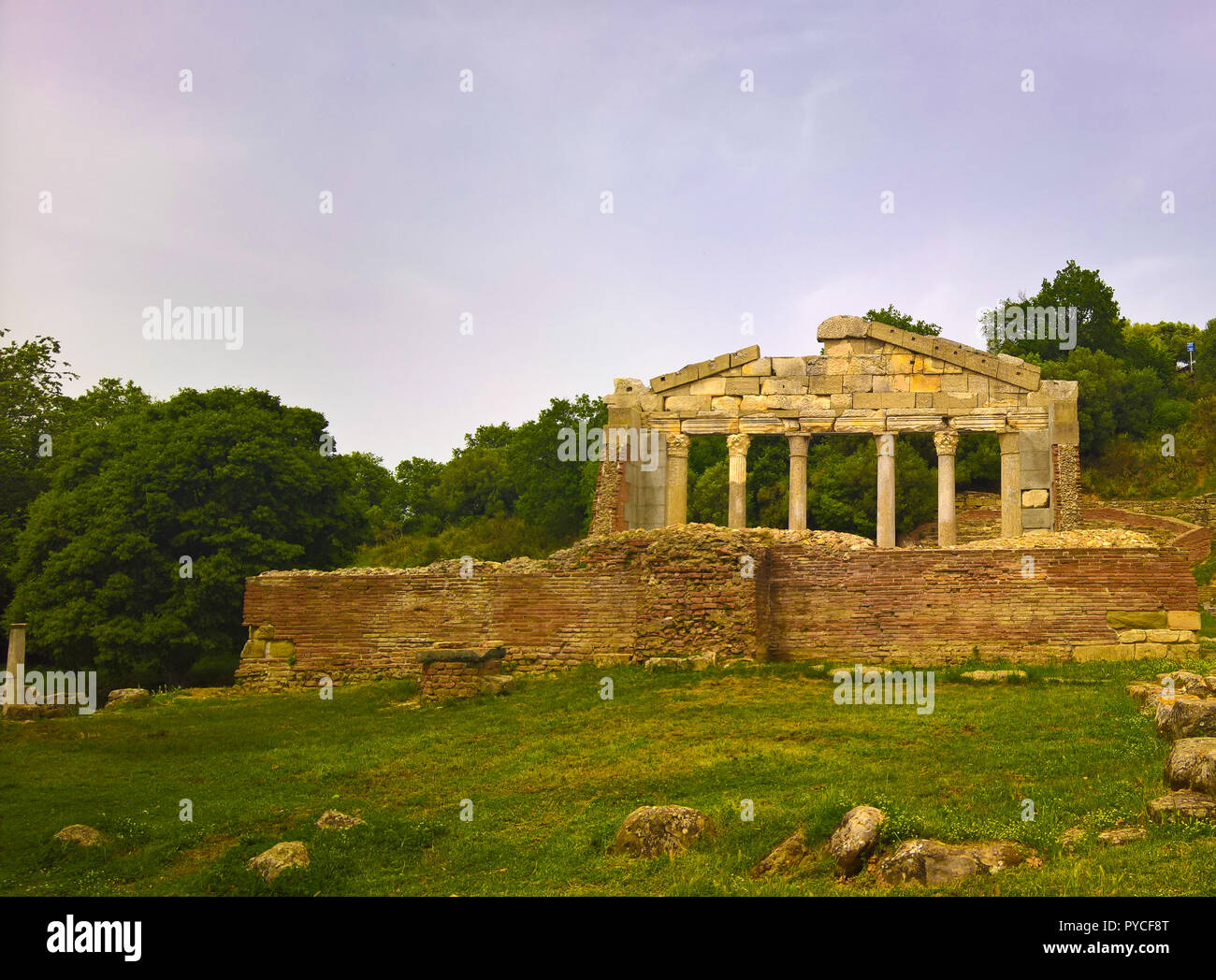 Monument of Agonothetes in Ruins of an ancient Greek city of Apollonia ...