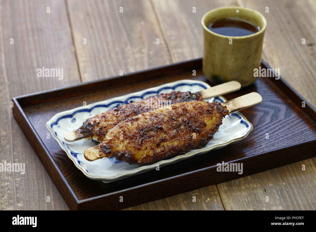 gohei mochi, rice snack with sweet miso sauce, japanese local food ...