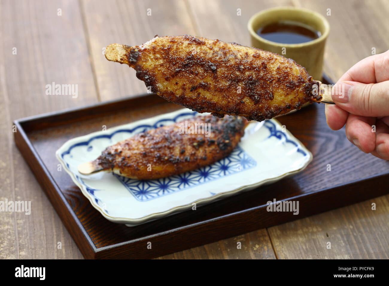 gohei mochi, rice snack with sweet miso sauce, japanese local food ...