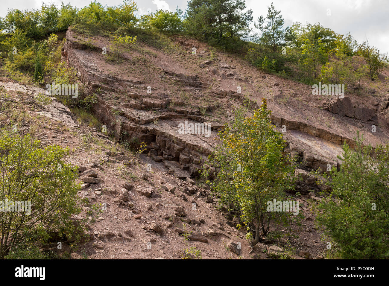 detail of geological structures and effects of erosion inside of ...