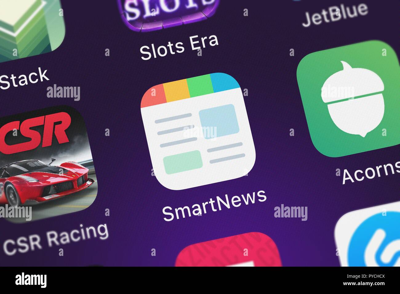 London, United Kingdom - October 26, 2018: Close-up shot of the SmartNews: US Breaking News ...