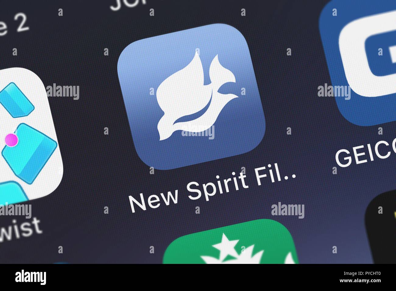 London, United Kingdom - October 26, 2018: Close-up shot of Tecarta ...