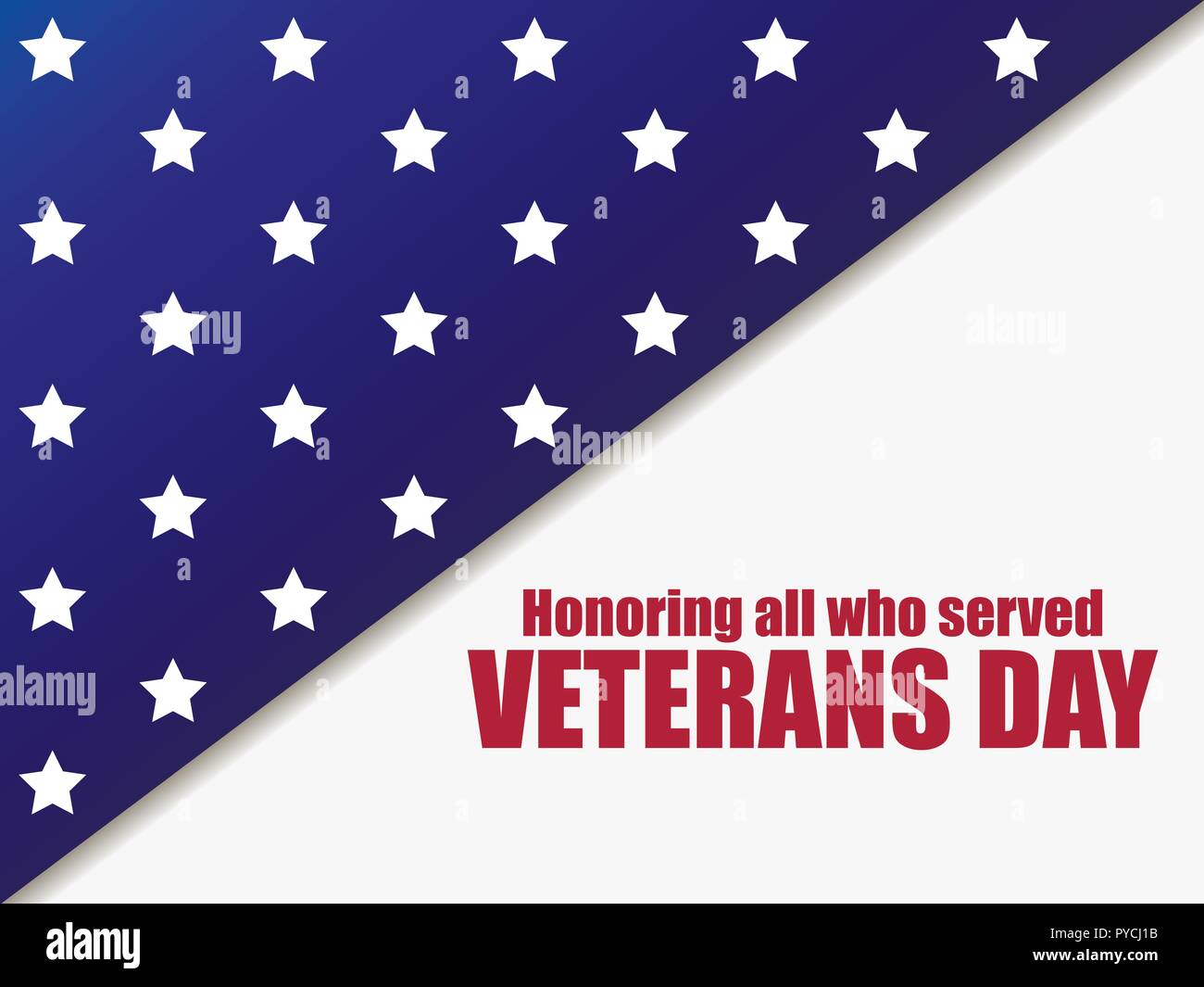 Veterans Day 11th of November. Honoring all who served. Greeting card ...