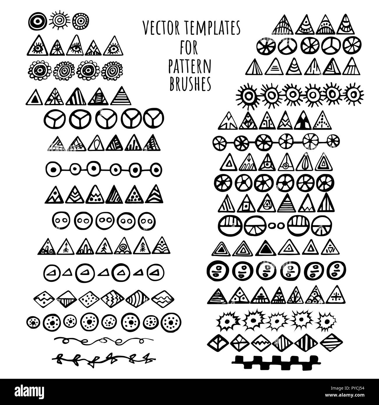 Vector brushes templates set. Make a brush with this template. Hand ...