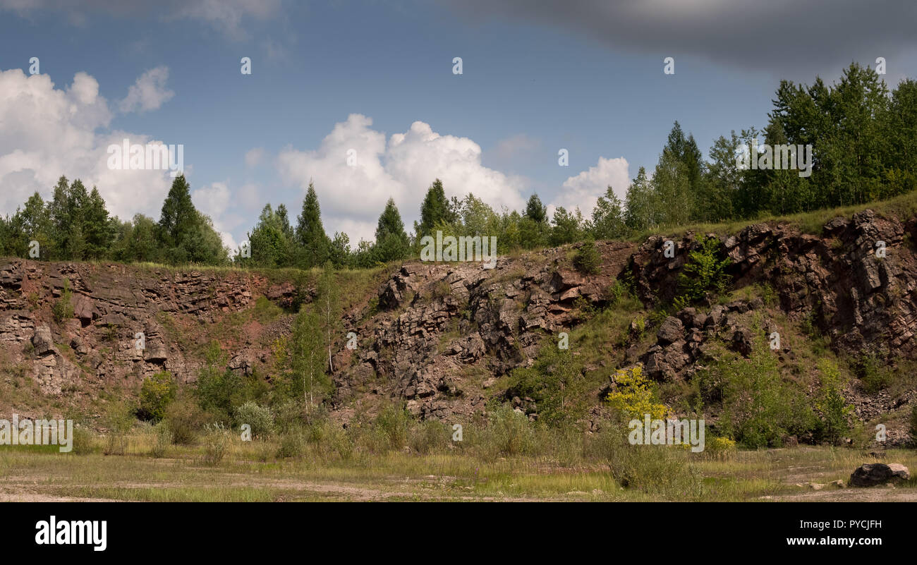 landscape with geological structures inside of zachelmie quarry in ...