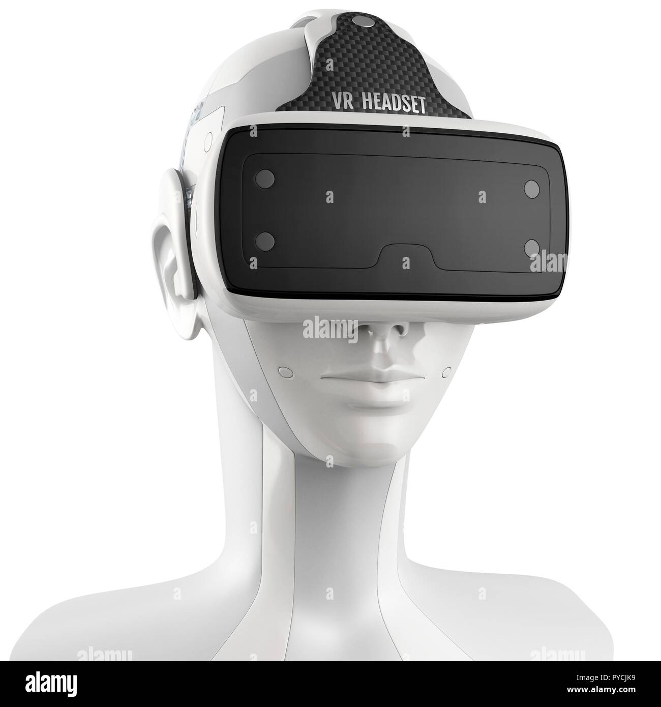 Robot wearing virtual reality headset, illustration Stock Photo - Alamy