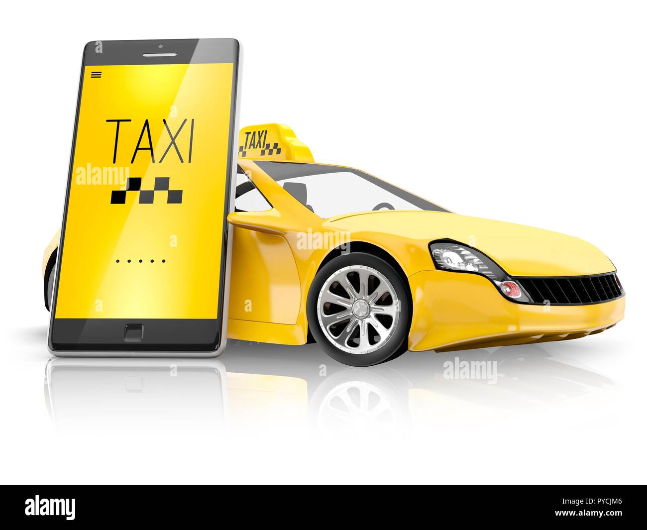 Taxi app, conceptual illustration Stock Photo - Alamy