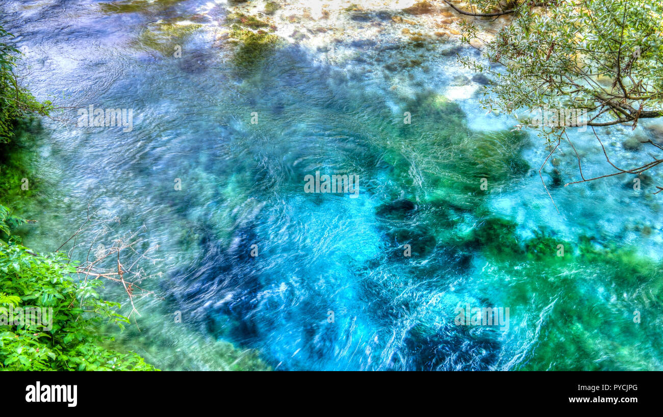 View to Blue Eye spring, initial water source of Bistrice river,near ...